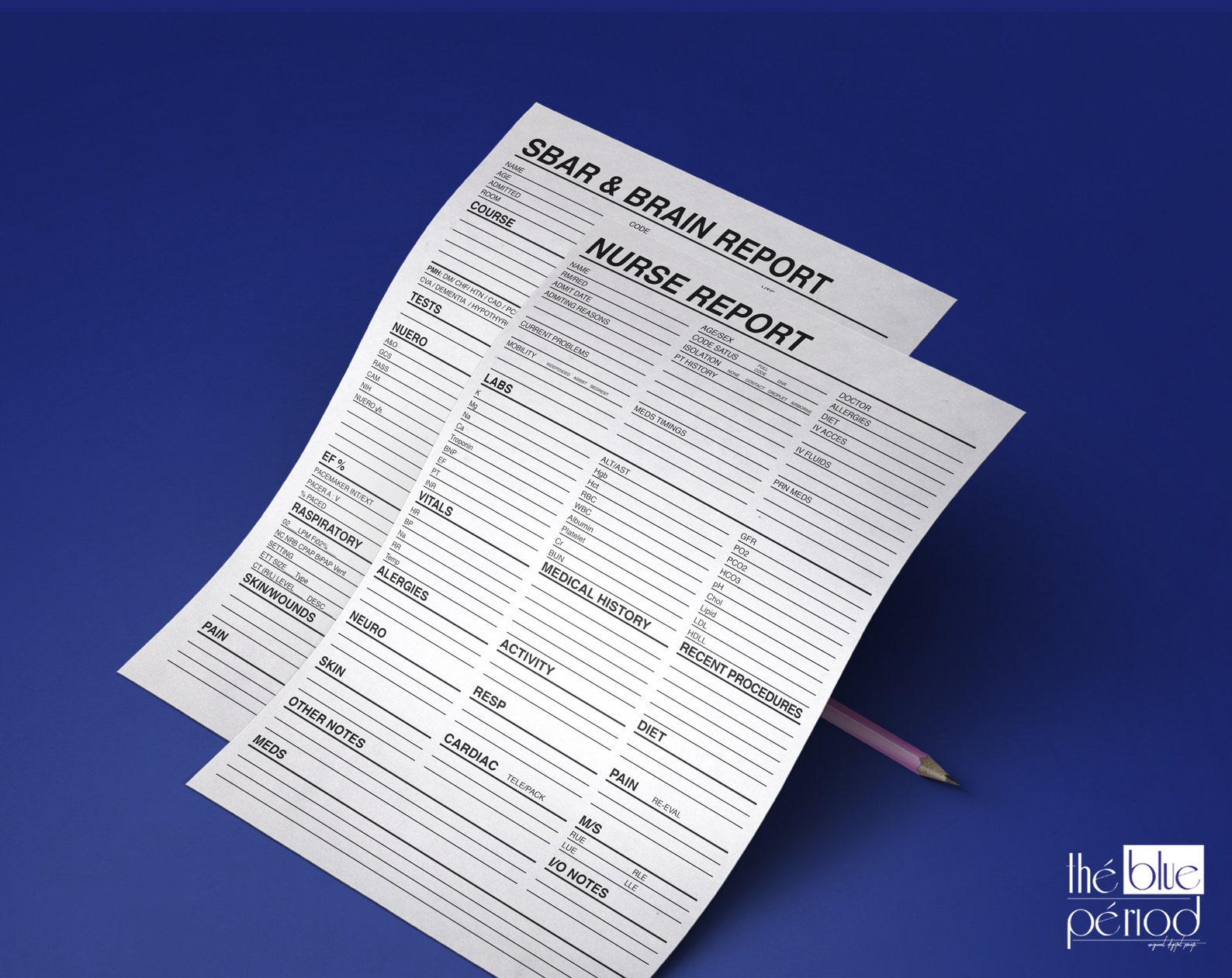 Printable Nurse Report Sheet, Sbar & Brain Template - Etsy UK