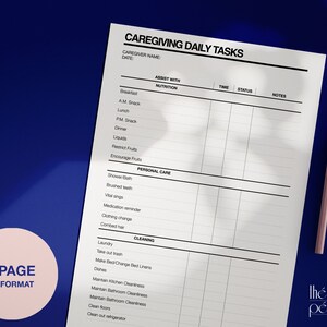 Editable Caregiving Daily Tasks Template, In-home Caregiver Tasks ...