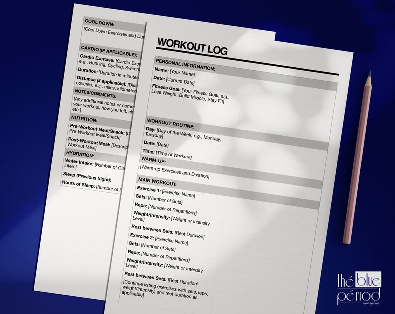 Editable Workout Log Template - Etsy
