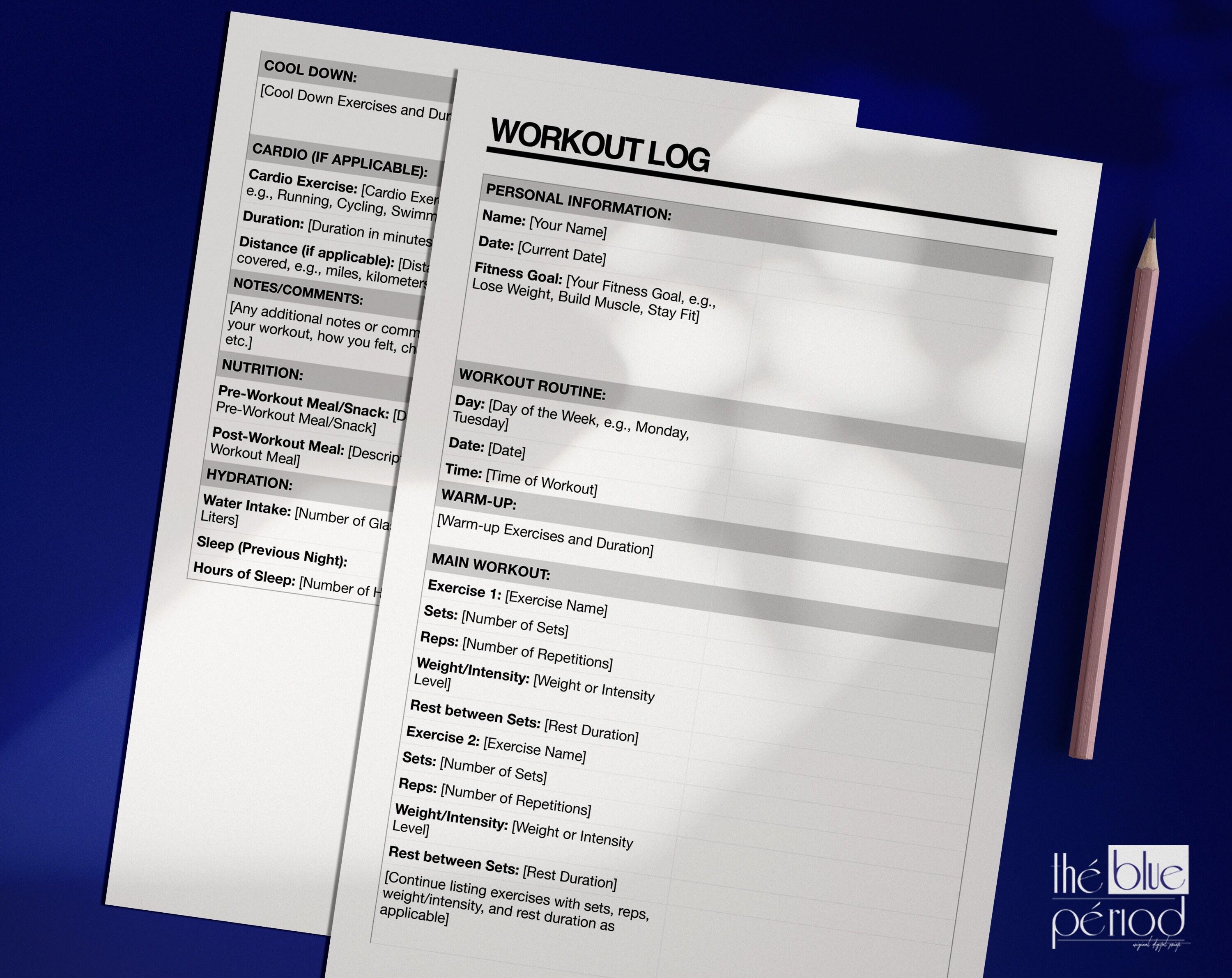 Editable Workout Log Template - Etsy