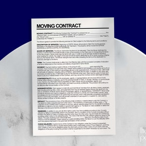 Editable Moving Contract - Etsy