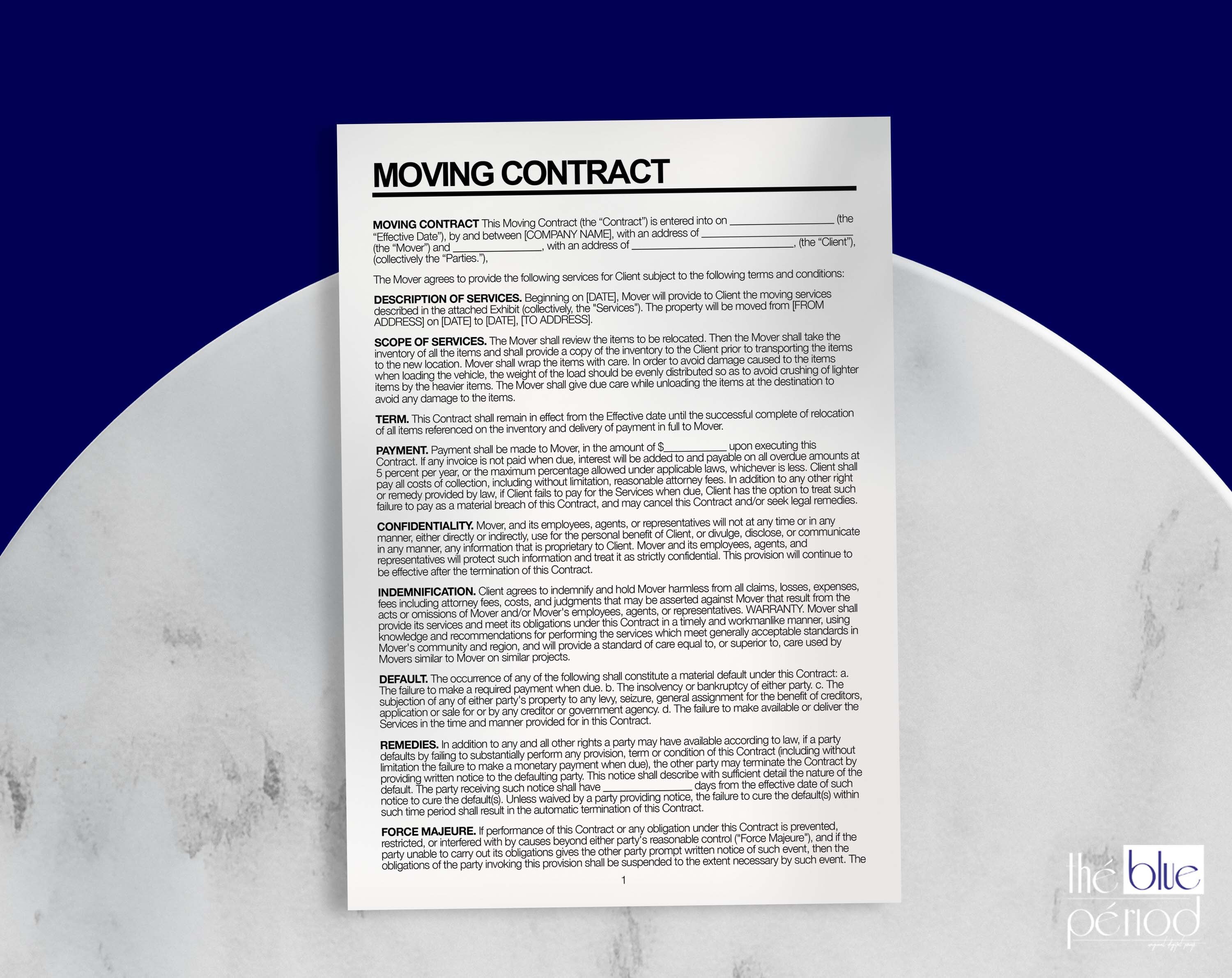 Editable Moving Contract - Etsy