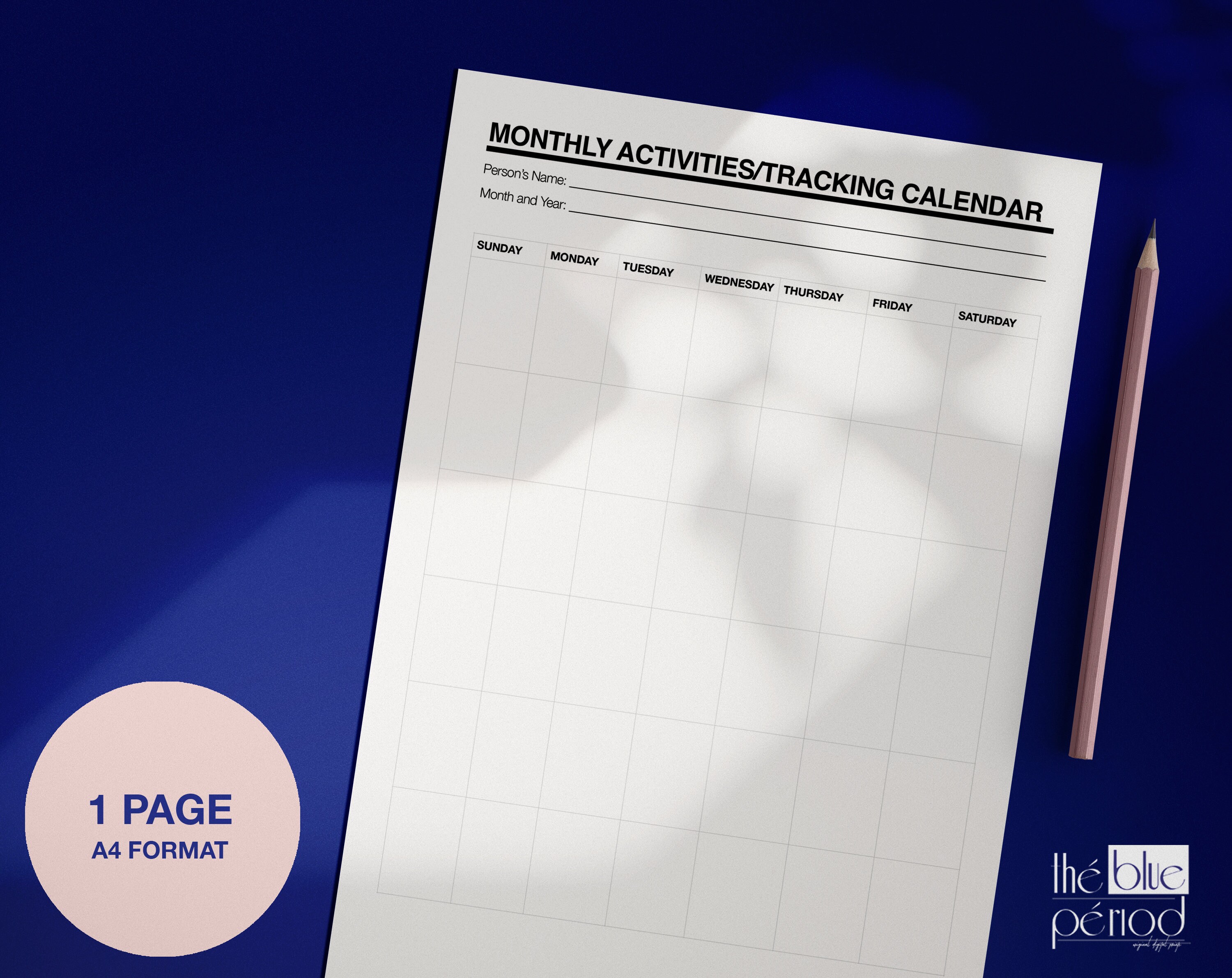 Editable Monthly Activities Tracking Calendar Template - Etsy