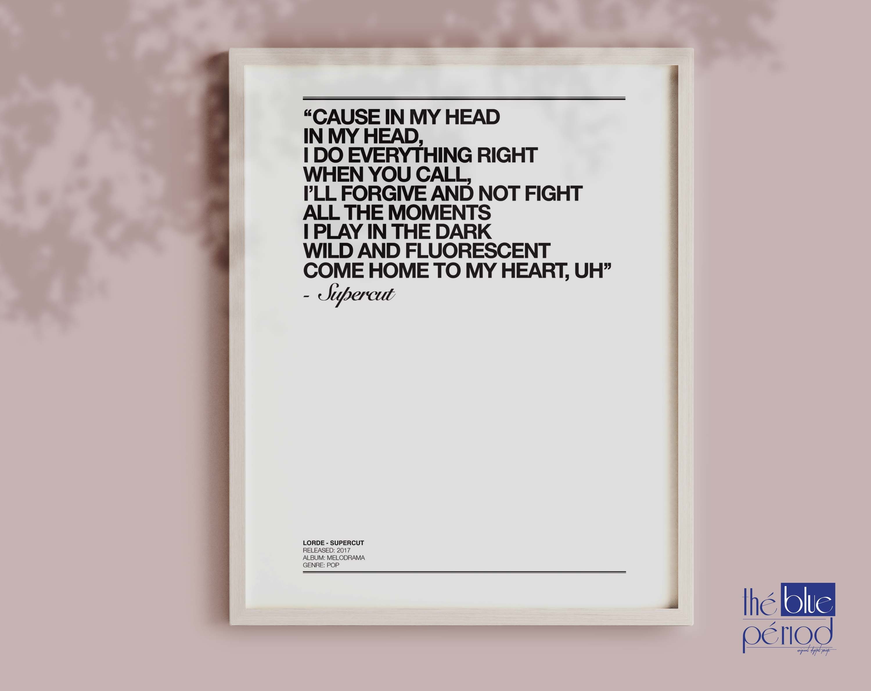 Lorde Poster, Supercut Digital Wall Art - Etsy