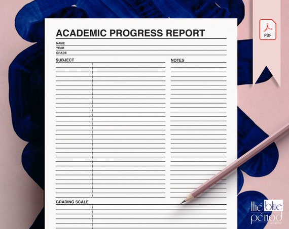 Printable Academic Progress Report Etsy