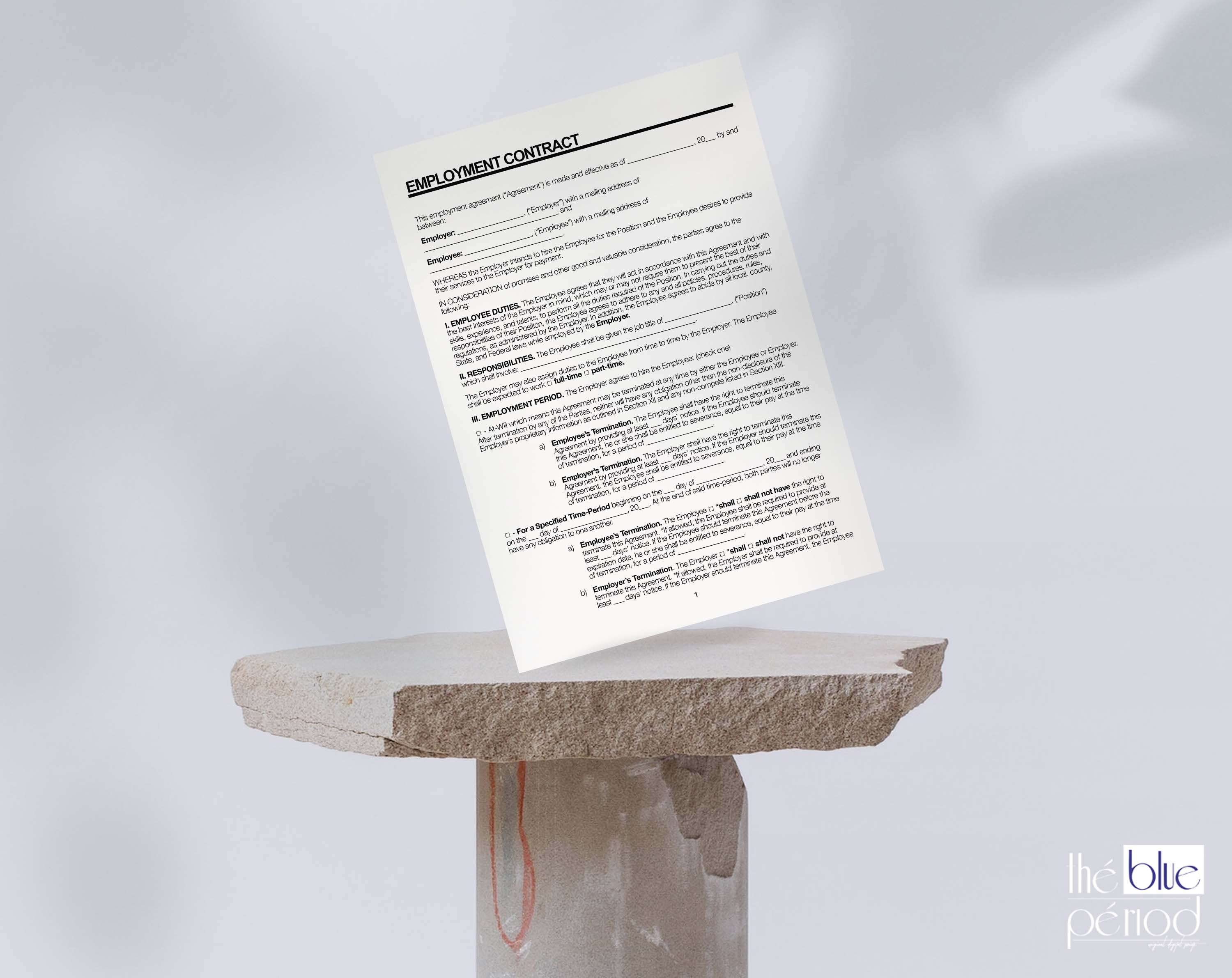 Editable Employment Contract Template - Etsy