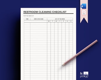Bathroom Cleaning Checklist Printable Form, Restroom Clean Schedule ...
