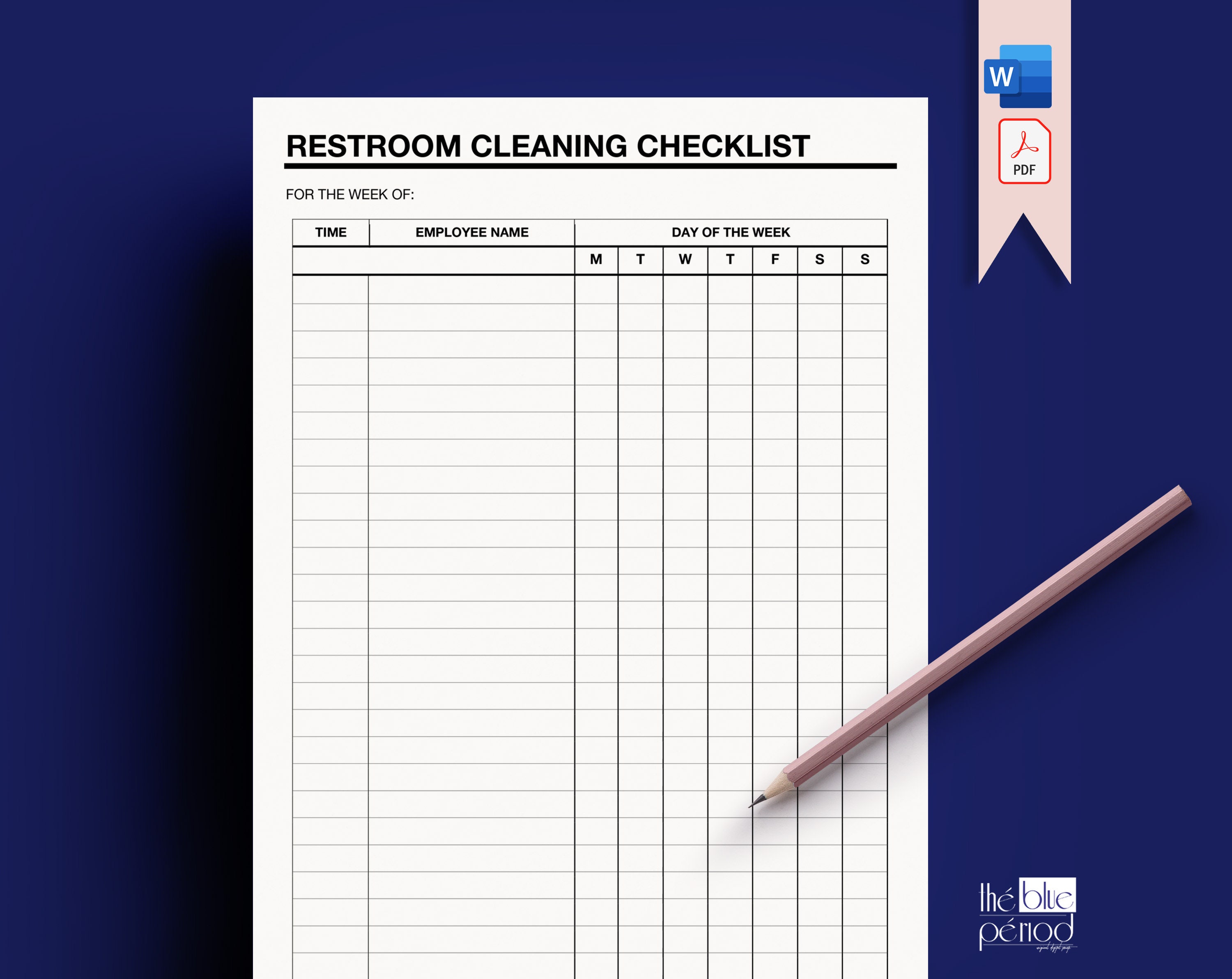 Editable Restroom Cleaning Checklist - Etsy