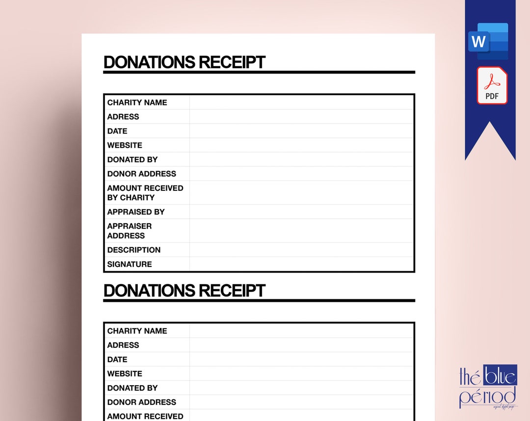 Editable Donations Receipt - Etsy
