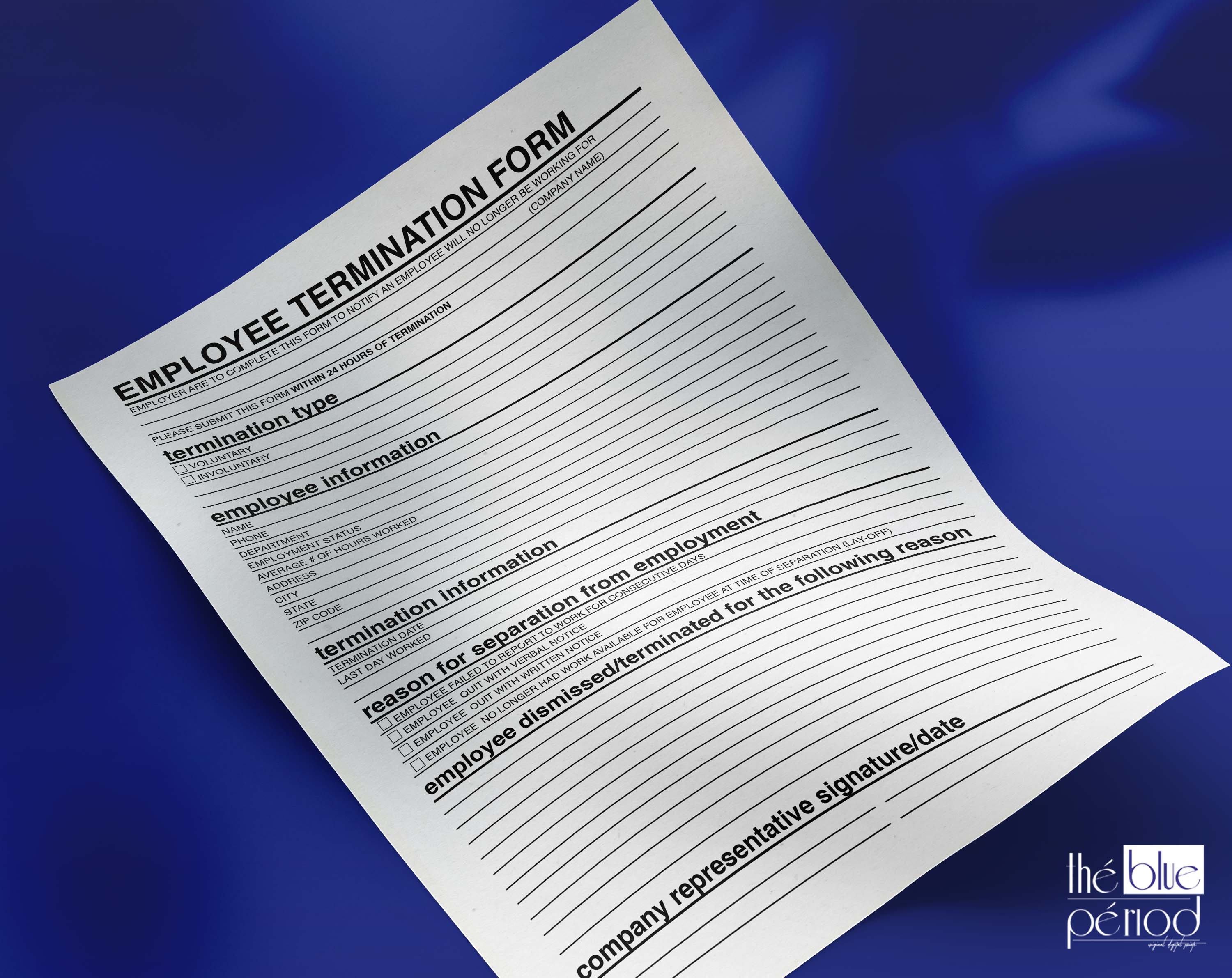 Printable Employee Termination Form - Etsy