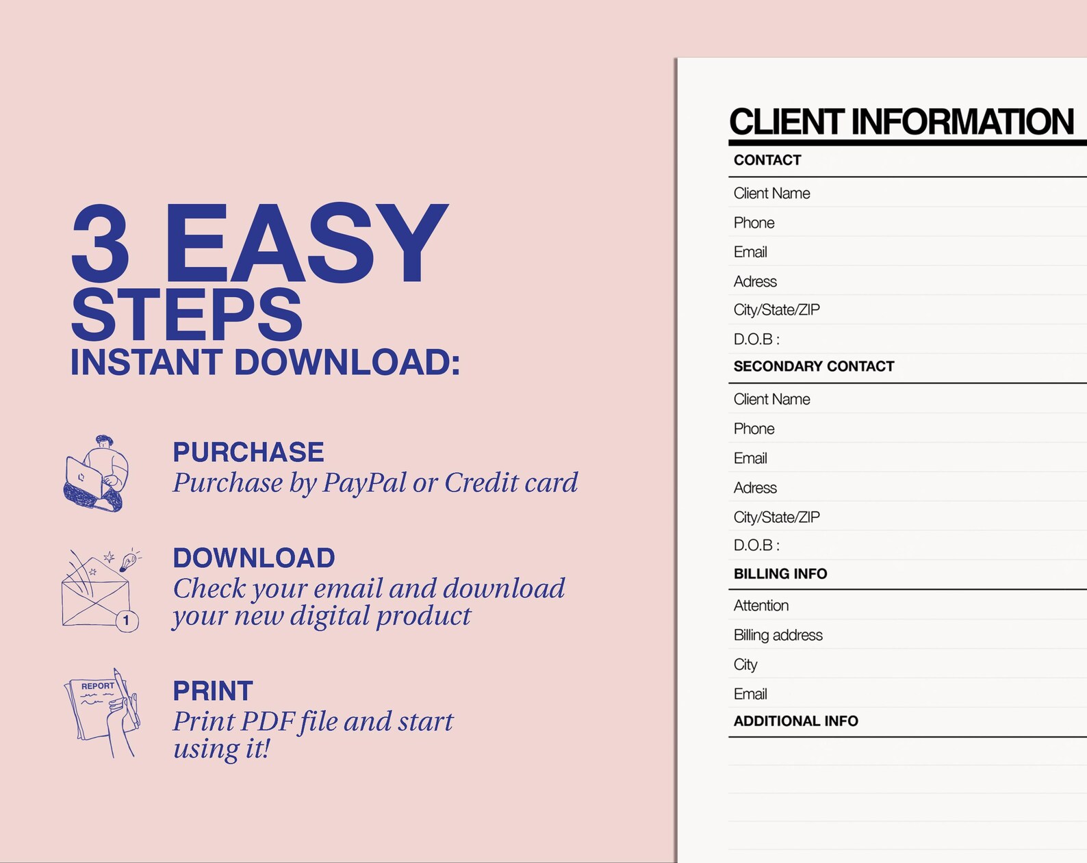 Editable Client Information Form - Etsy