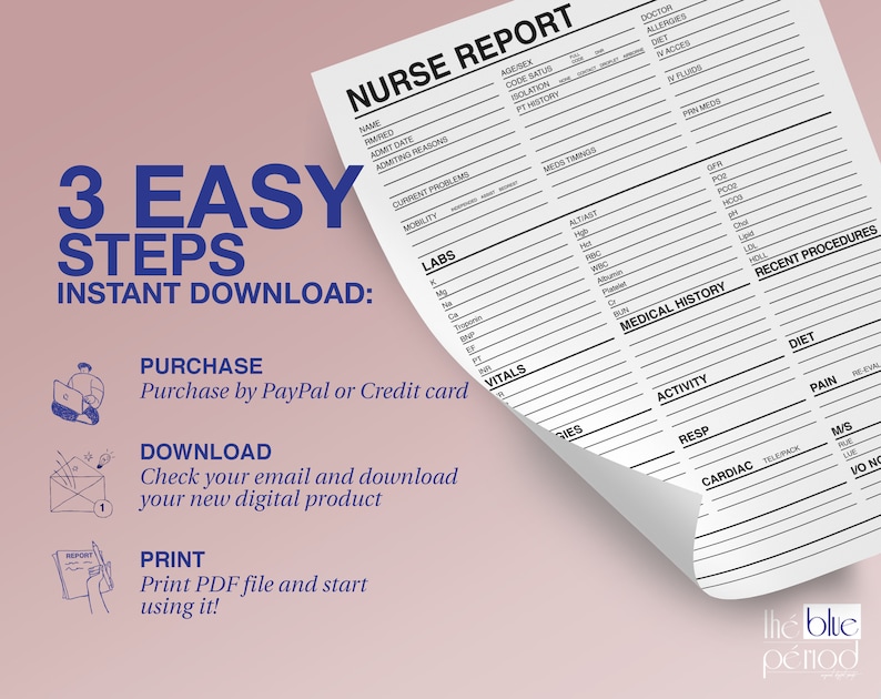 Printable Nurse Report Sheet, Sbar & Brain Template - Etsy UK