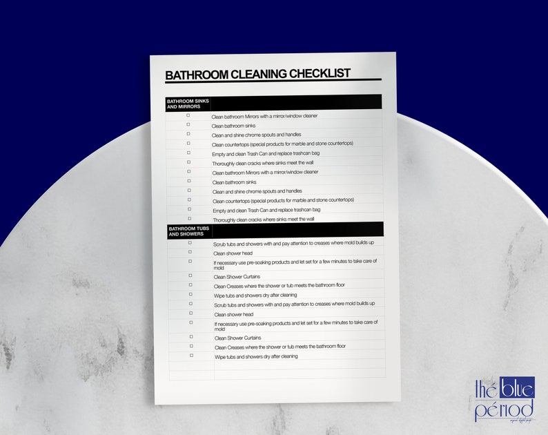 Editable Bathroom Cleaning Checklist - Etsy