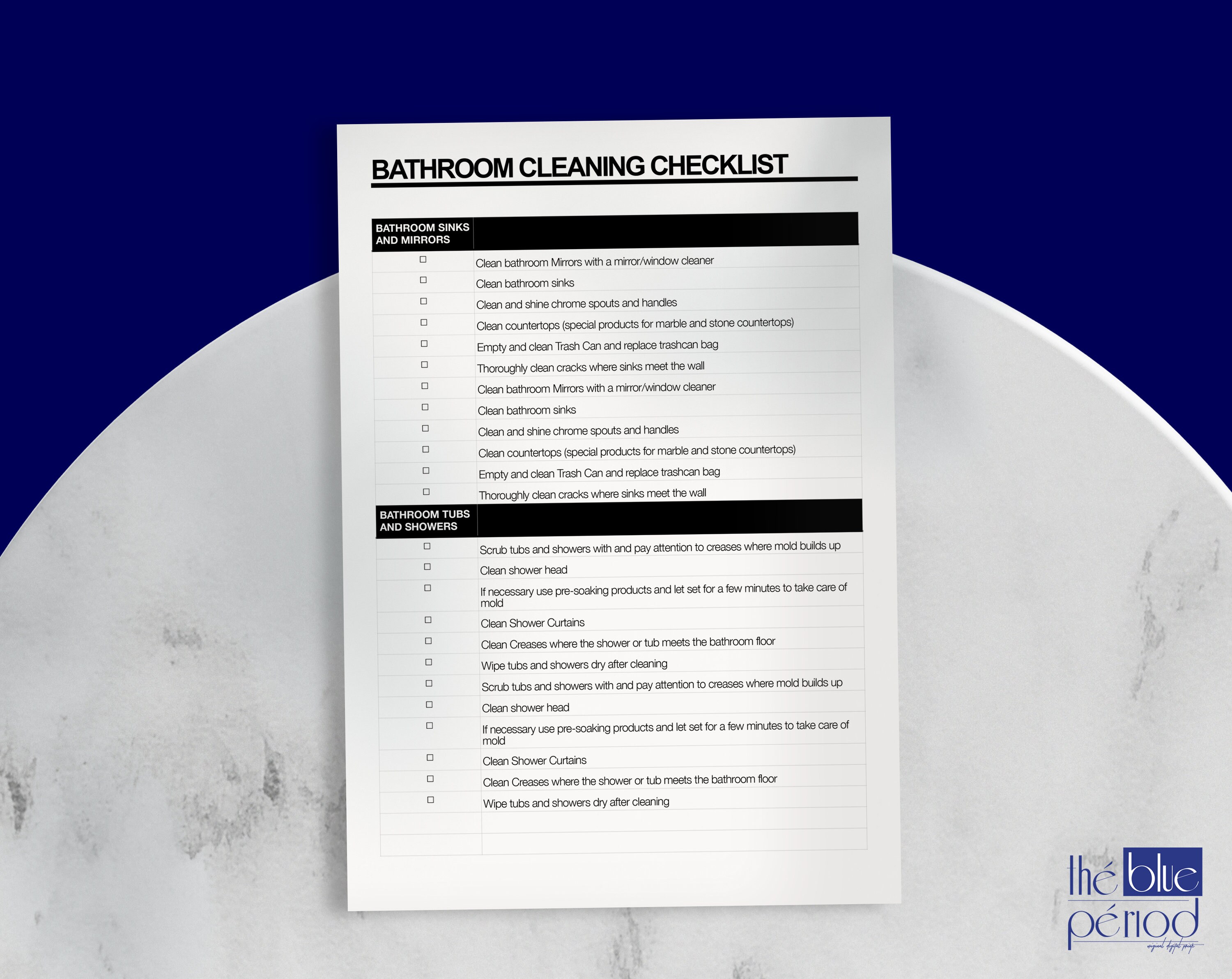 Editable Bathroom Cleaning Checklist - Etsy