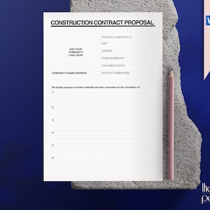 Editable Construction Contract Proposal - Etsy