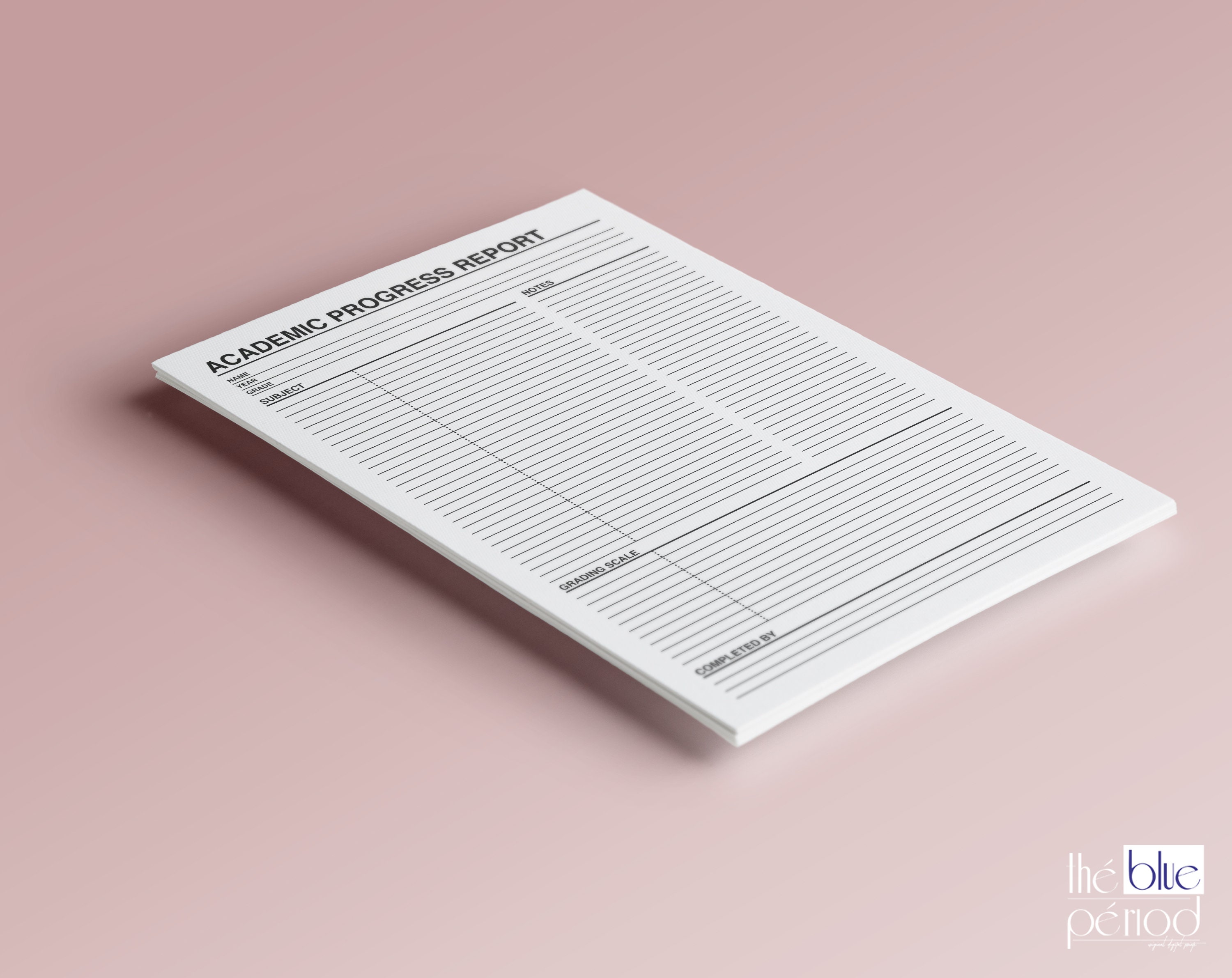 Printable Academic Progress Report - Etsy