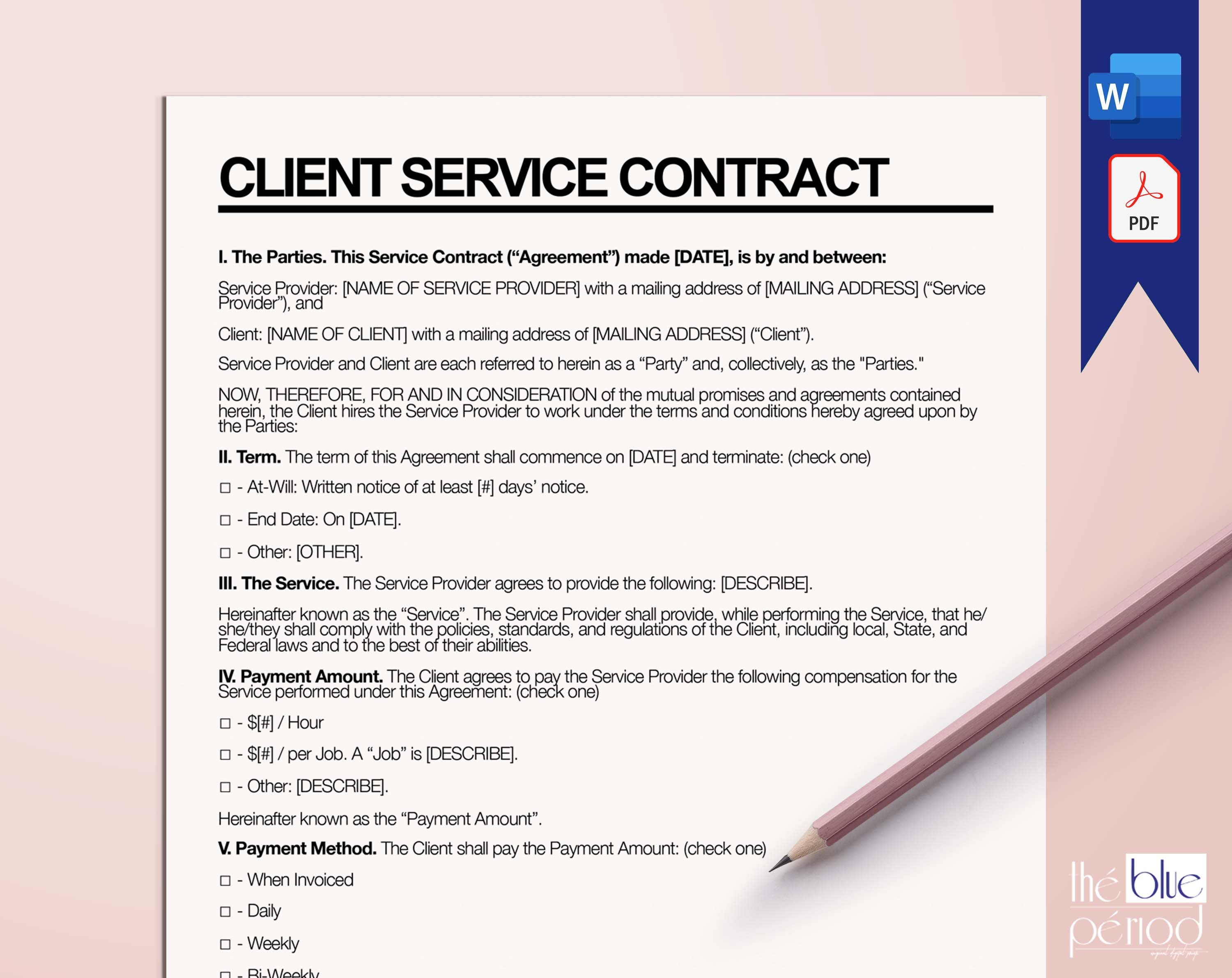 Editable Client Service Agreement - Etsy