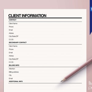 Editable New Client Information Form - Etsy