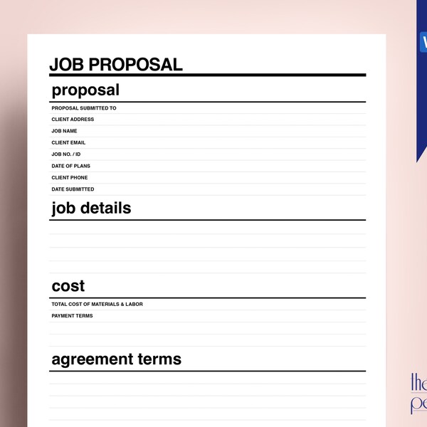 Job Proposal Template - Etsy