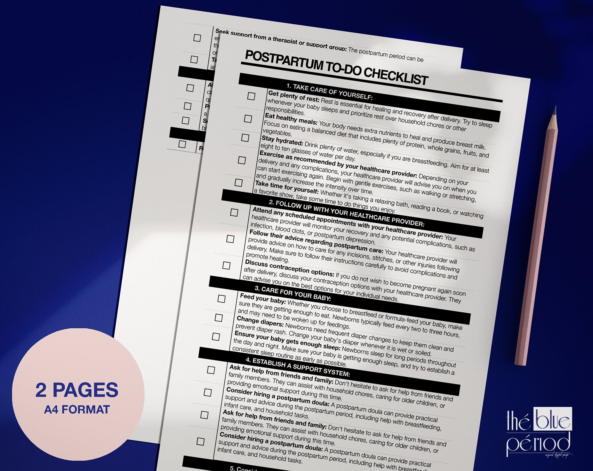 Editable Postpartum To-do Checklist PDF - Etsy