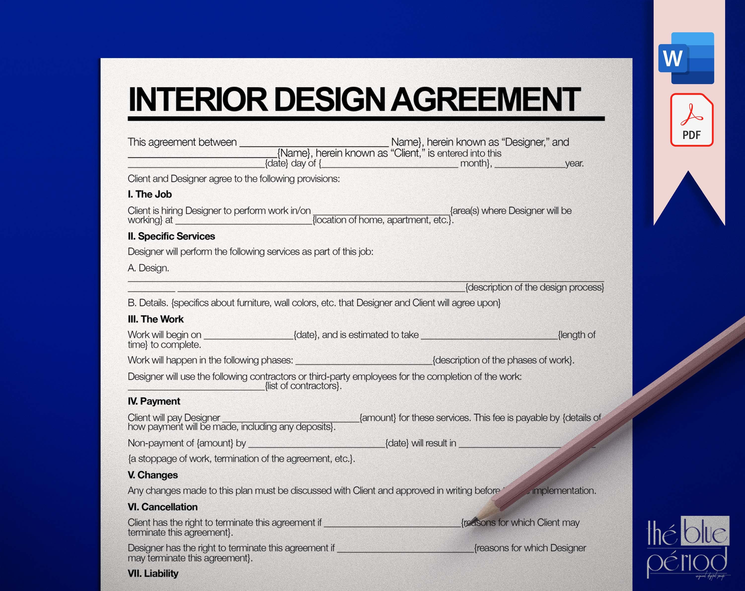 Editable Interior Design Contract - Etsy