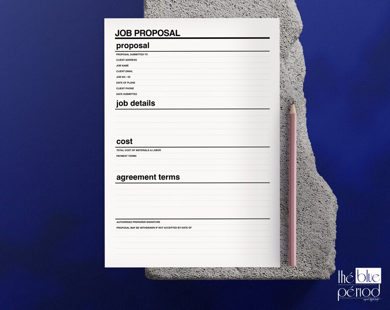 Editable Job Proposal Form - Etsy