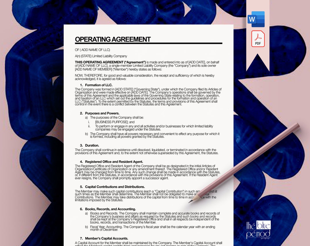 Editable Operating Agreement - Etsy