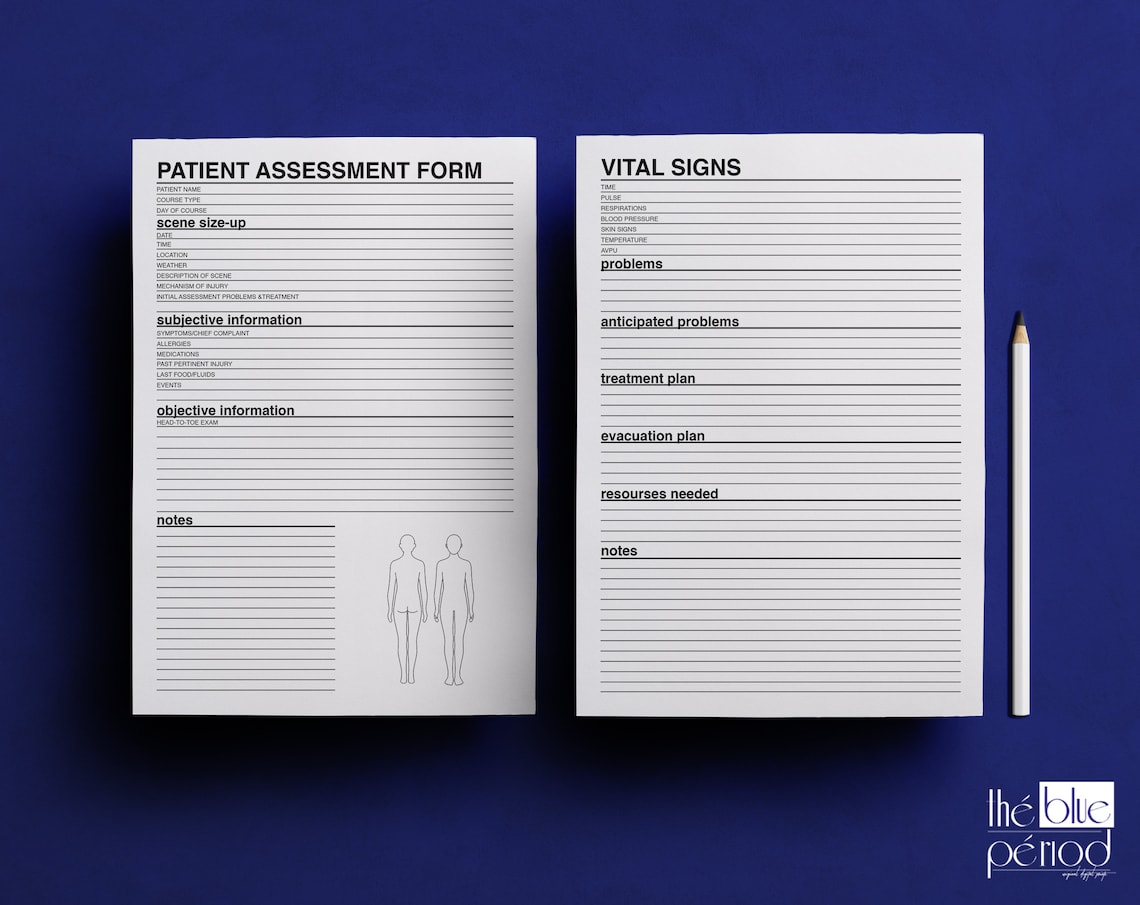 Printable Patient Assessment Form - Etsy