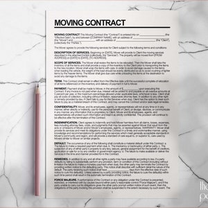 Editable Moving Contract - Etsy