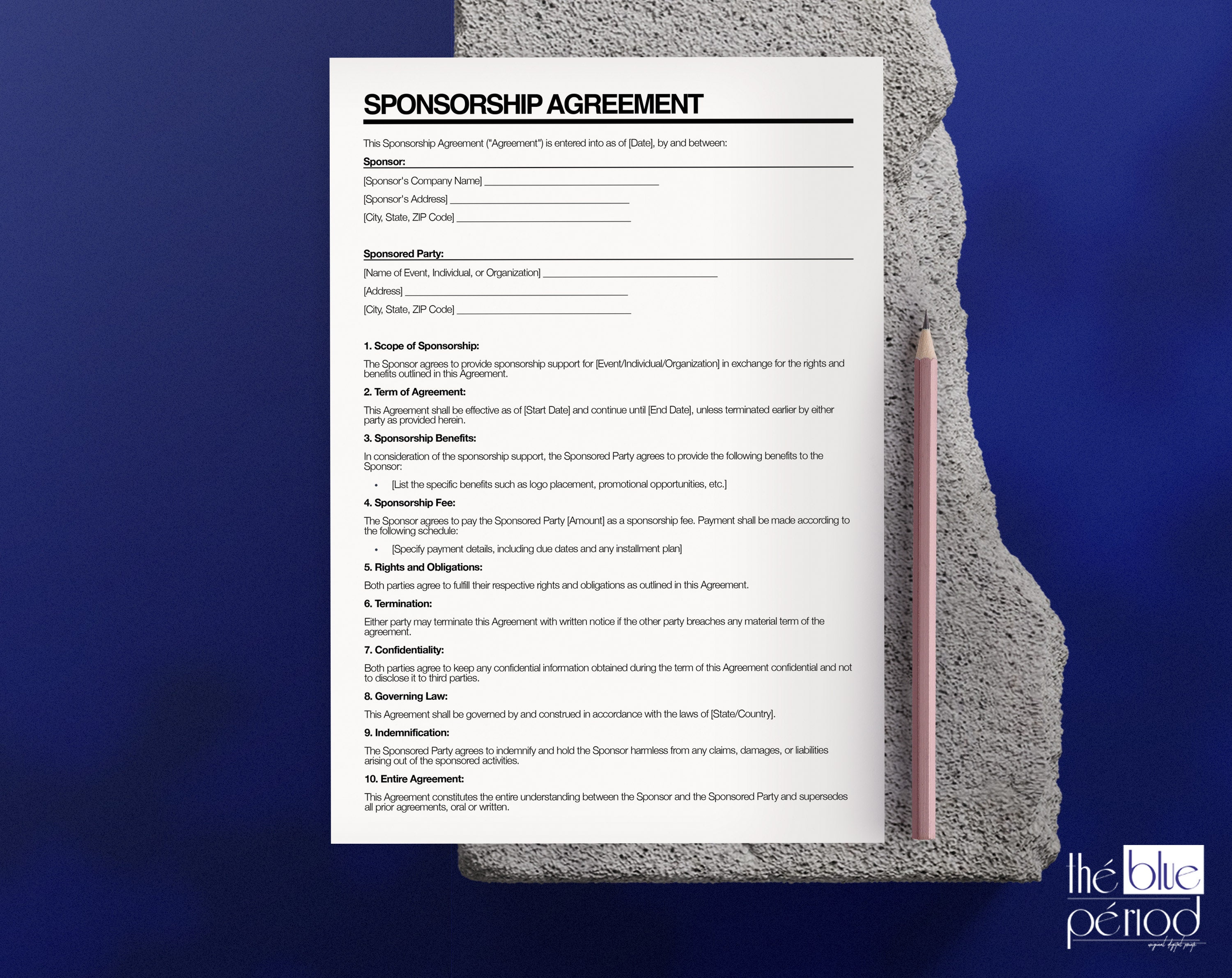Editable Sponsorship Agreement - Etsy