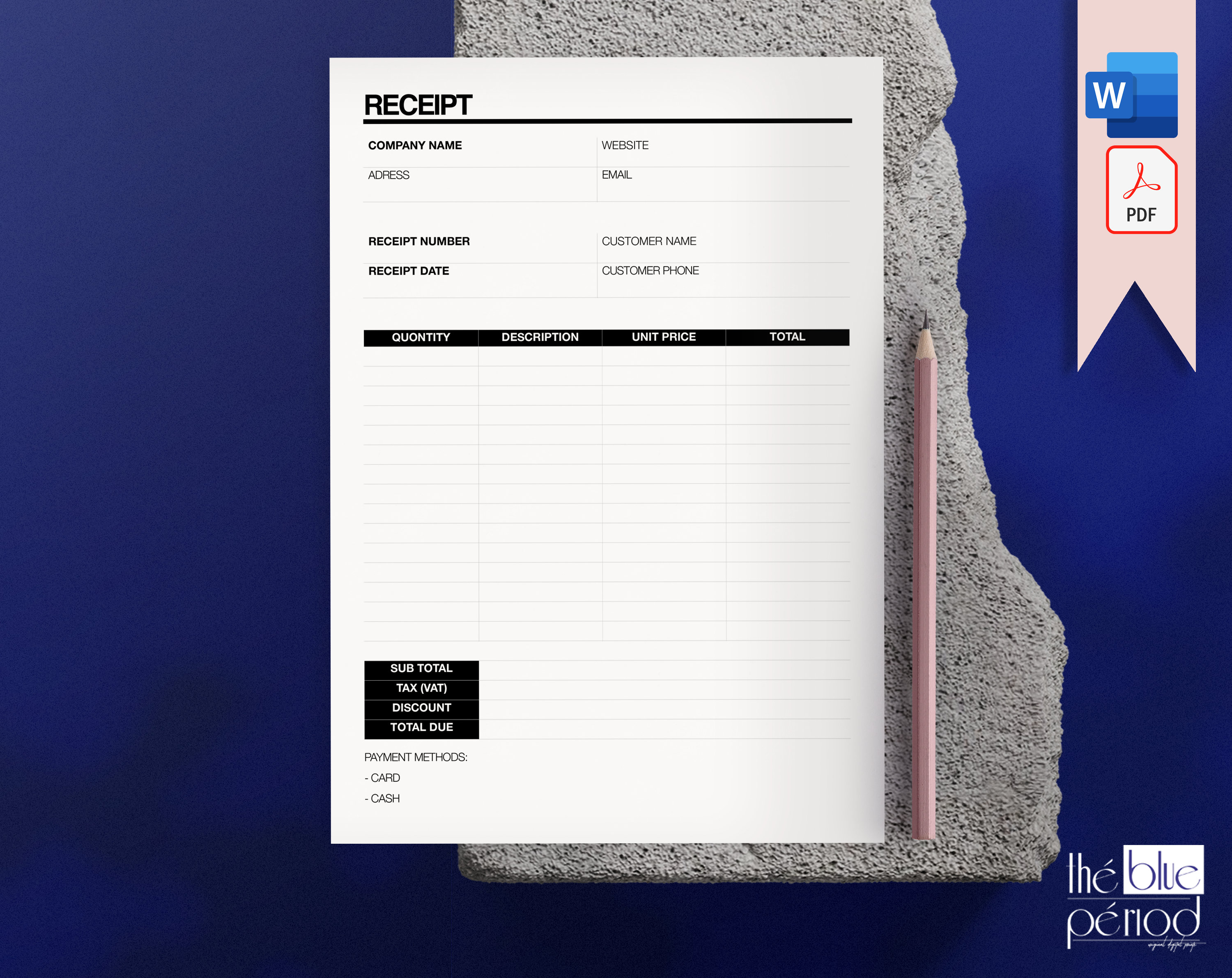 Editable Receipt Form - Etsy