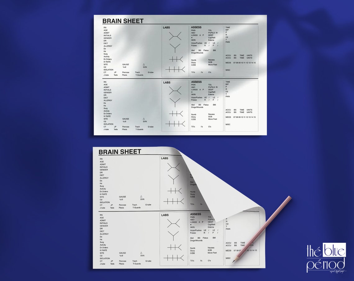 Printable Brain Nursing Report Sheet - Etsy