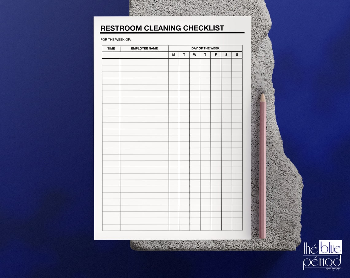 Editable Restroom Cleaning Checklist - Etsy