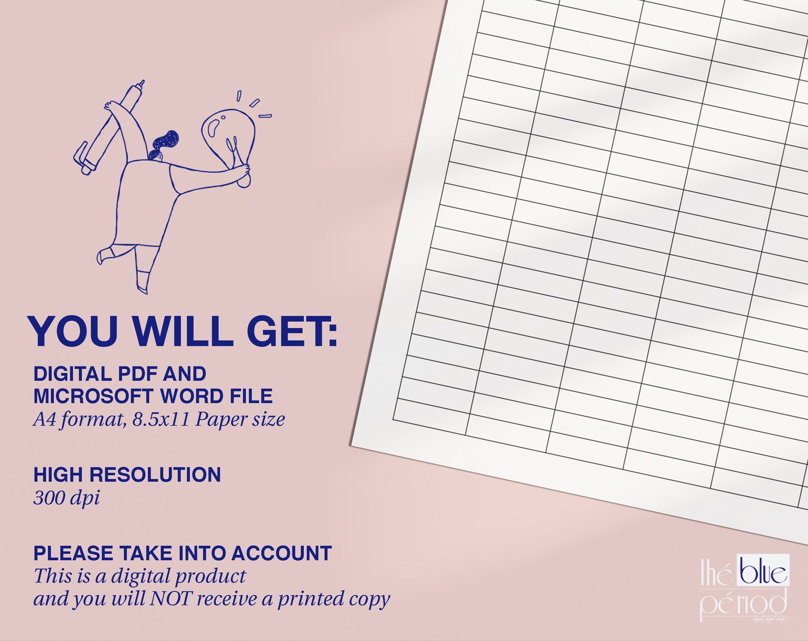 Editable 6,7 and 8 Columns Chart Text Input Fillable - Etsy