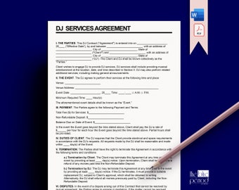 Editable DJ Service Agreement Canva Template - Etsy