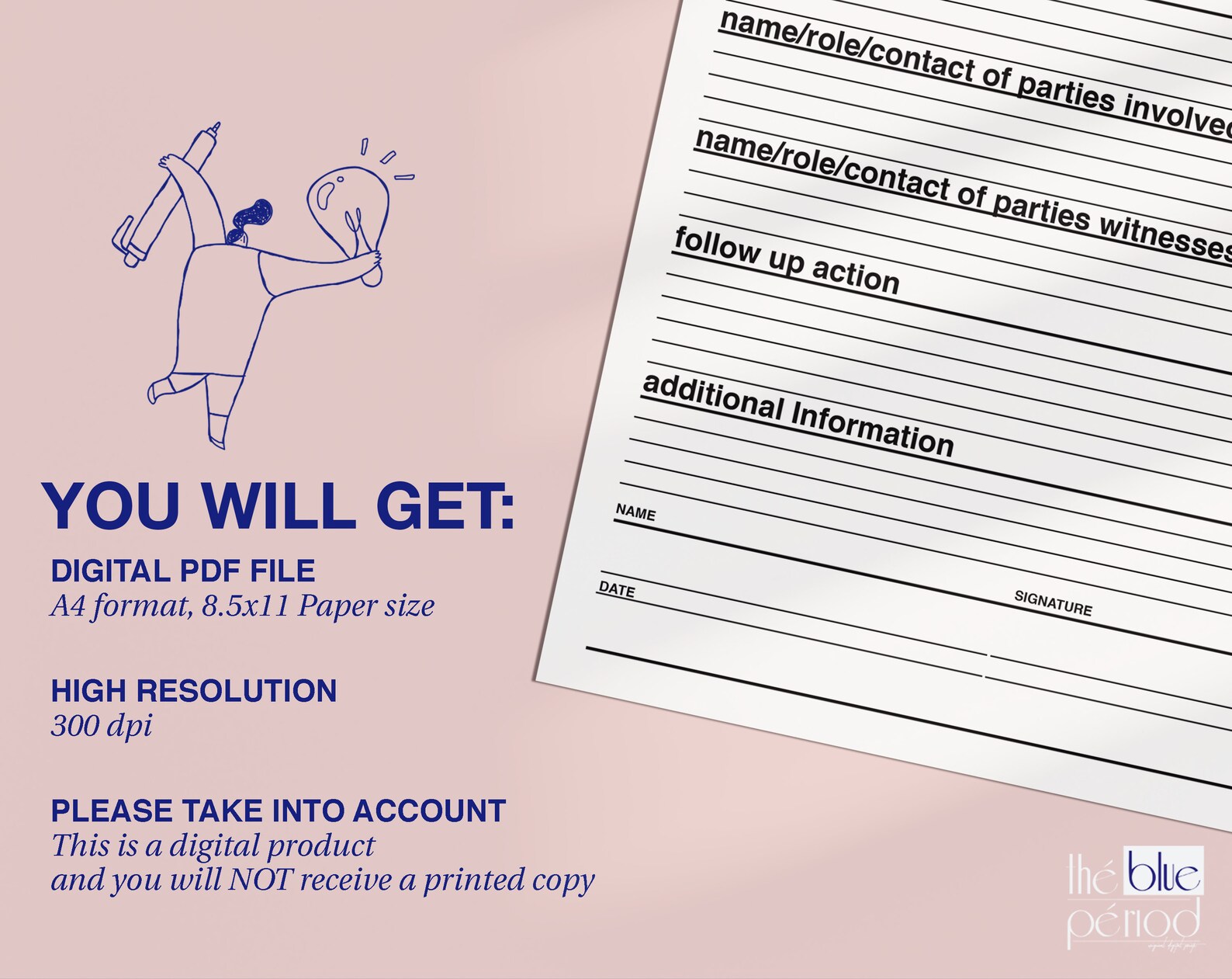 Printable Incident Report Card - Etsy