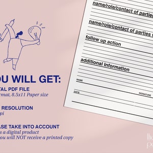 Printable Incident Report Card - Etsy