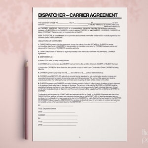 Editable Freight Dispatch Carrier Agreement Google Doc - Etsy