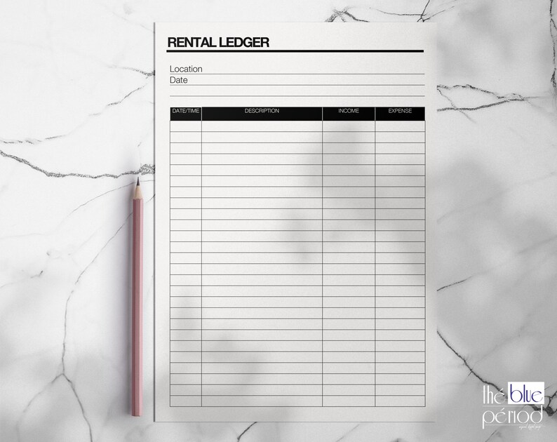 Editable Rental Ledger Form - Etsy