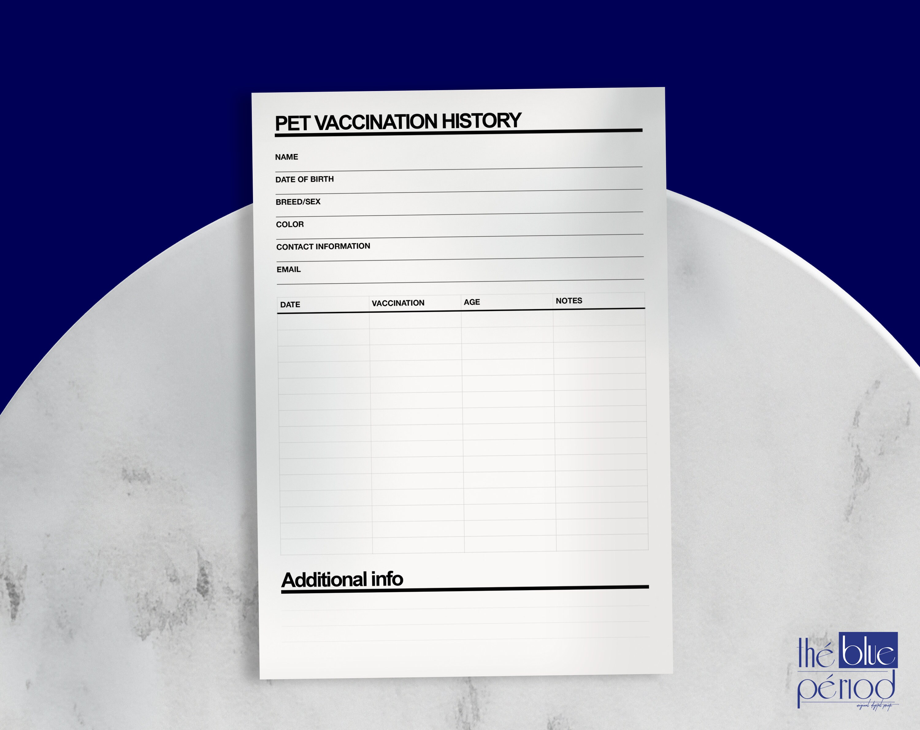 Editable Pet Vaccination History - Etsy