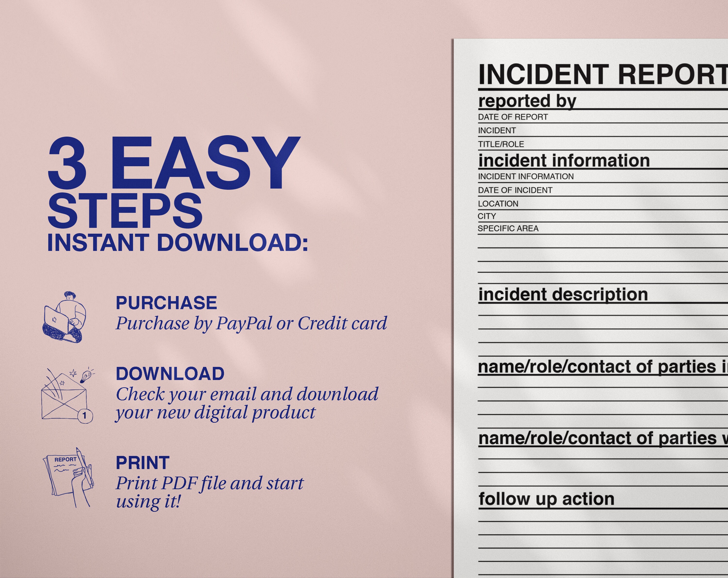 Printable Incident Report Card - Etsy