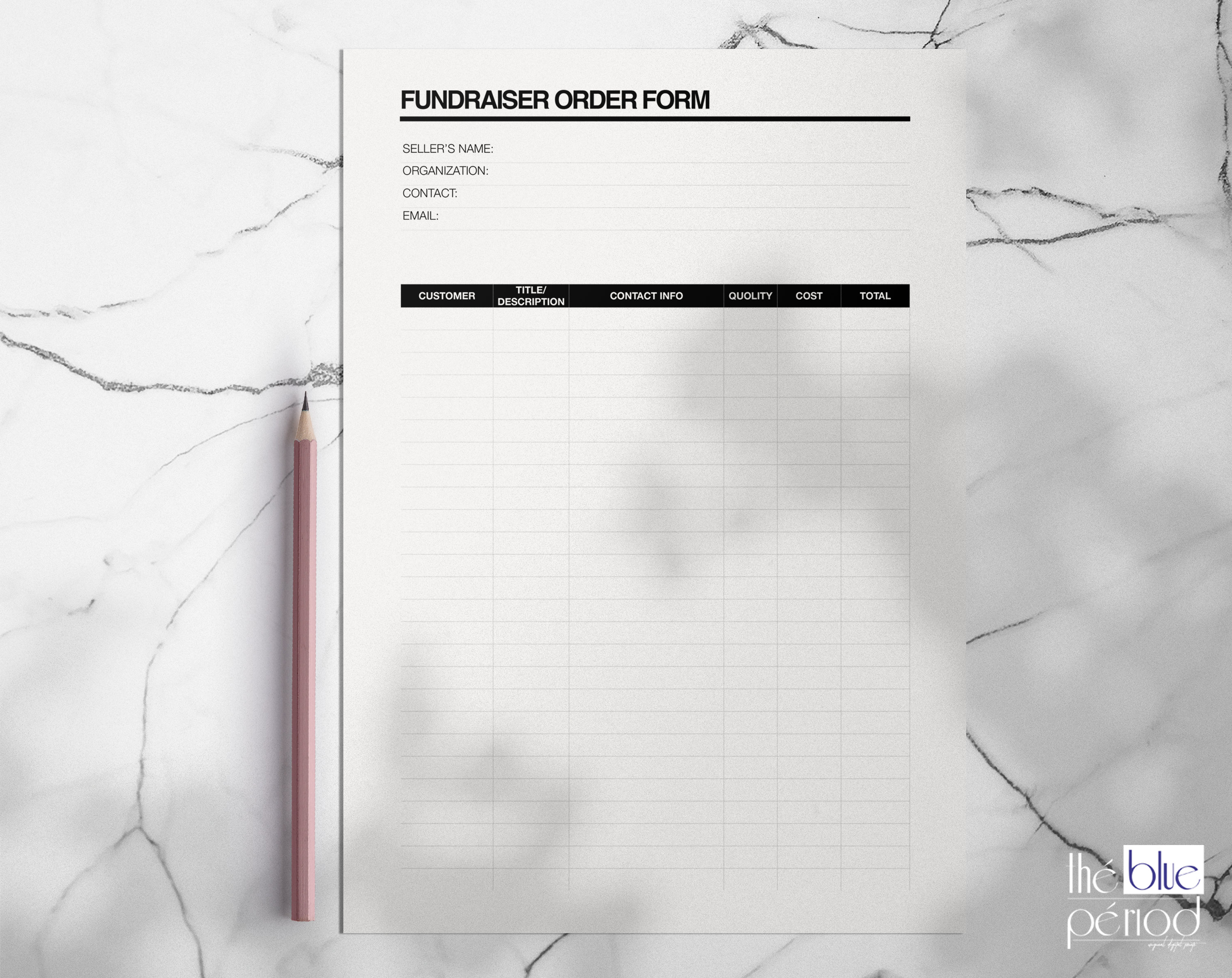 Editable Fundraiser Order Form - Etsy