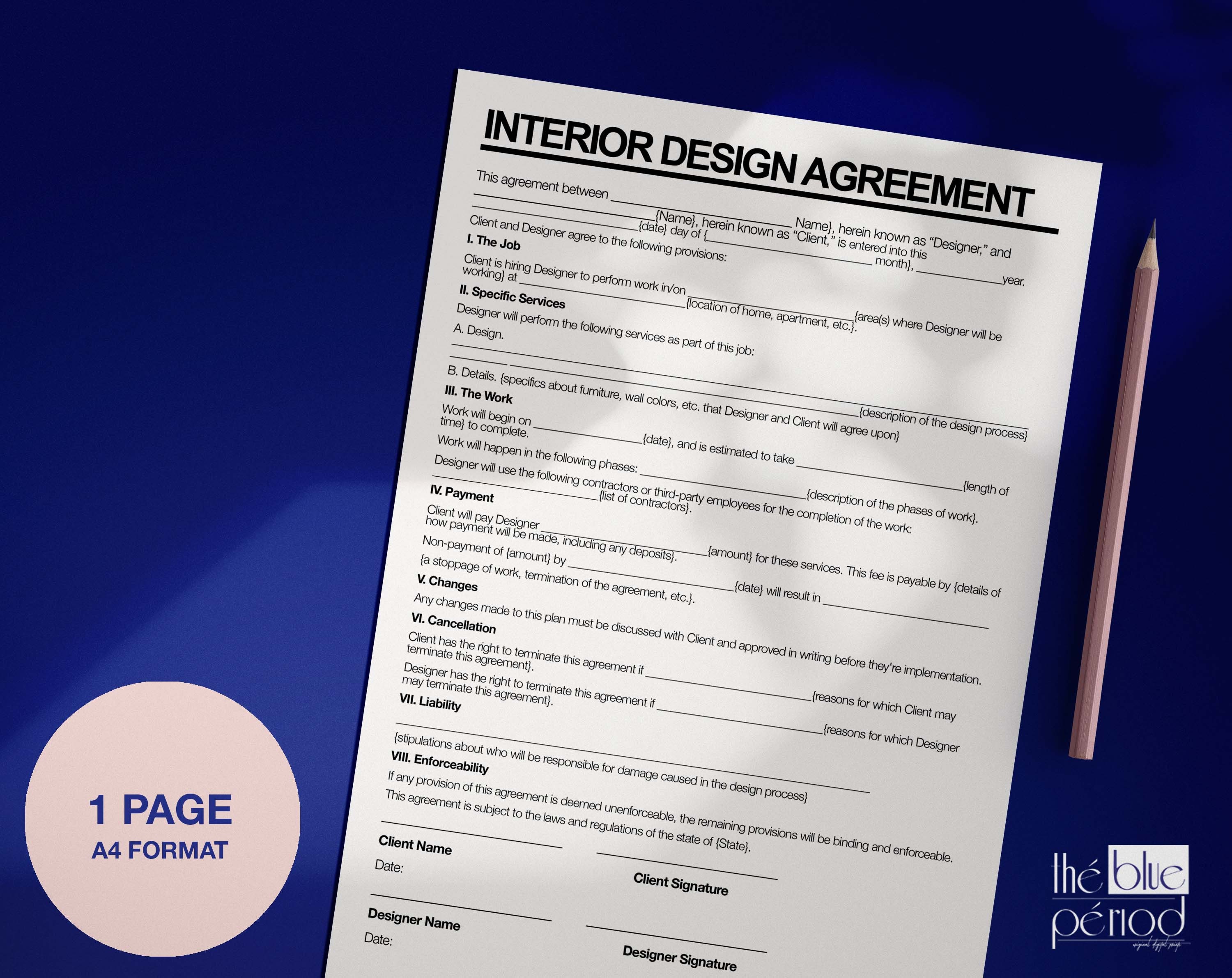 Editable Interior Design Contract - Etsy