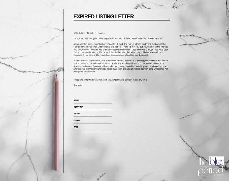 Editable Expired Listing Letter Template - Etsy