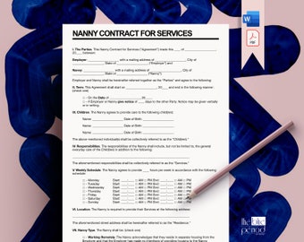 Nanny Contract Form, Nanny Agreement Template, Childcare Contract ...