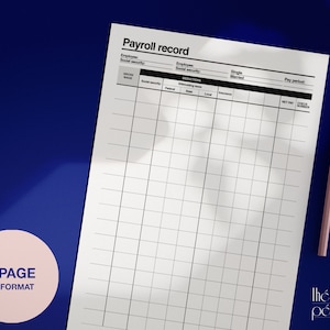 Printable Payroll Record Template - Etsy