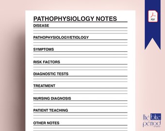 Pathophysiology Printable Template - Etsy
