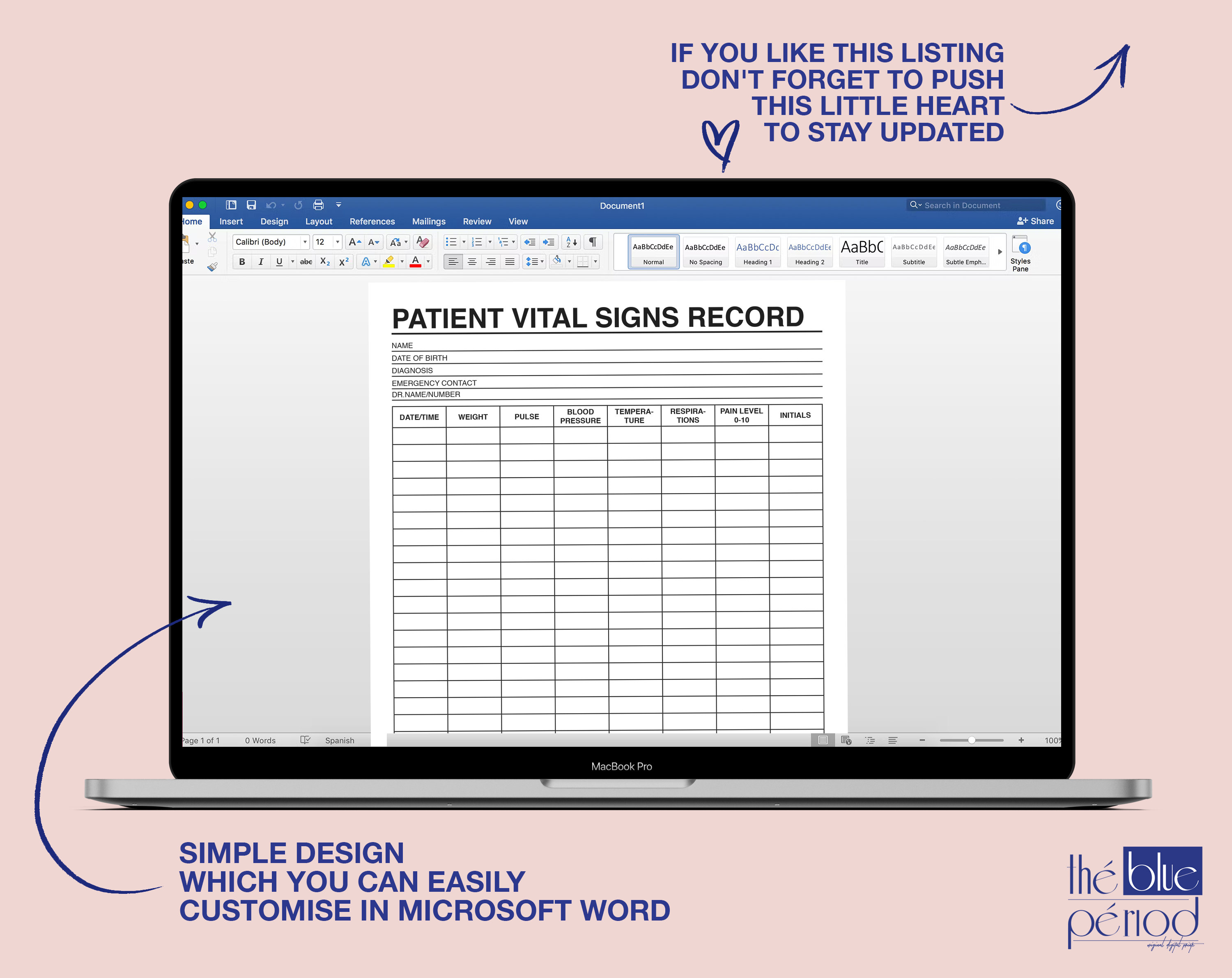Nurse Patient Vital Signs Record Sheet PDF - Etsy
