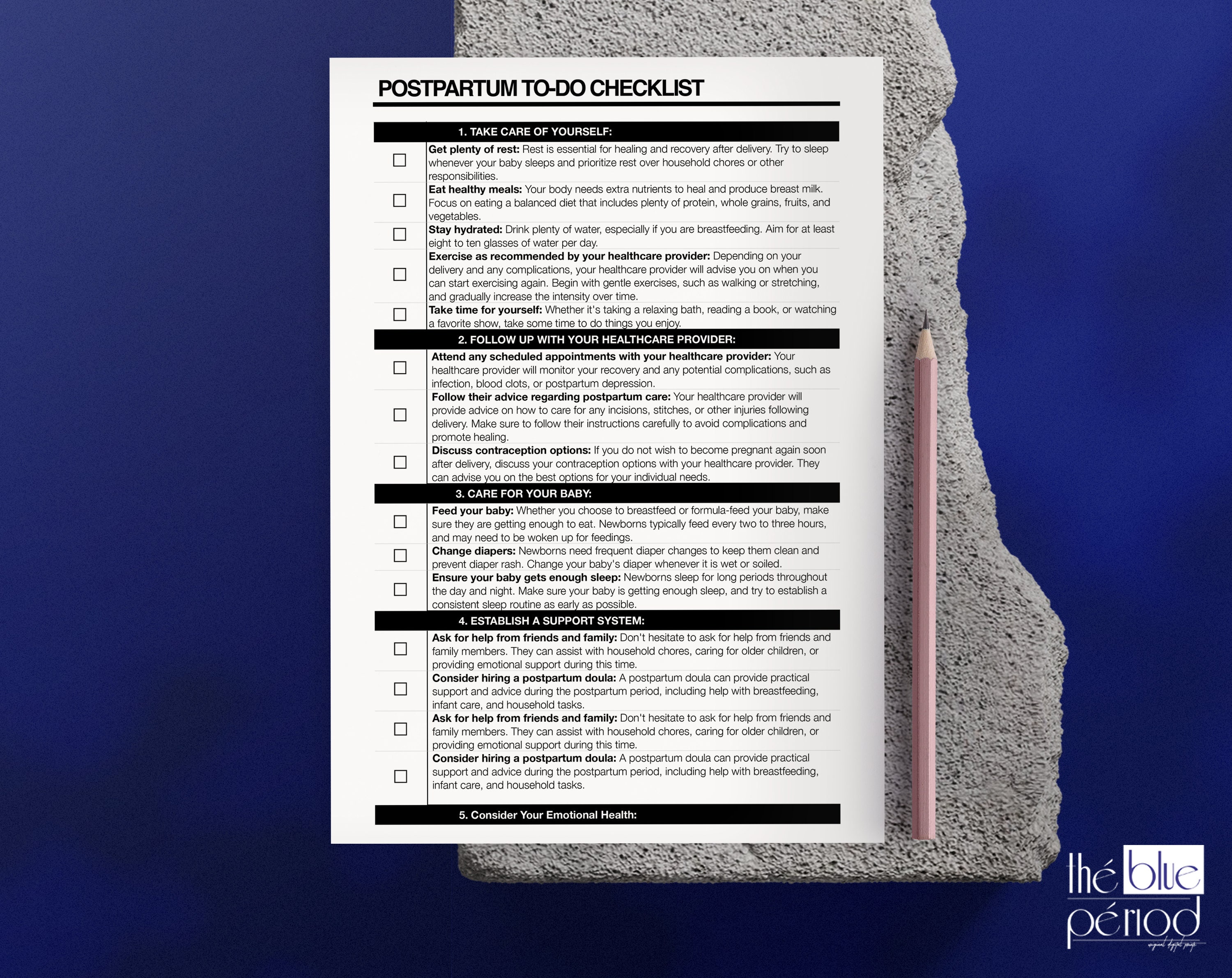 Editable Postpartum To-do Checklist PDF - Etsy