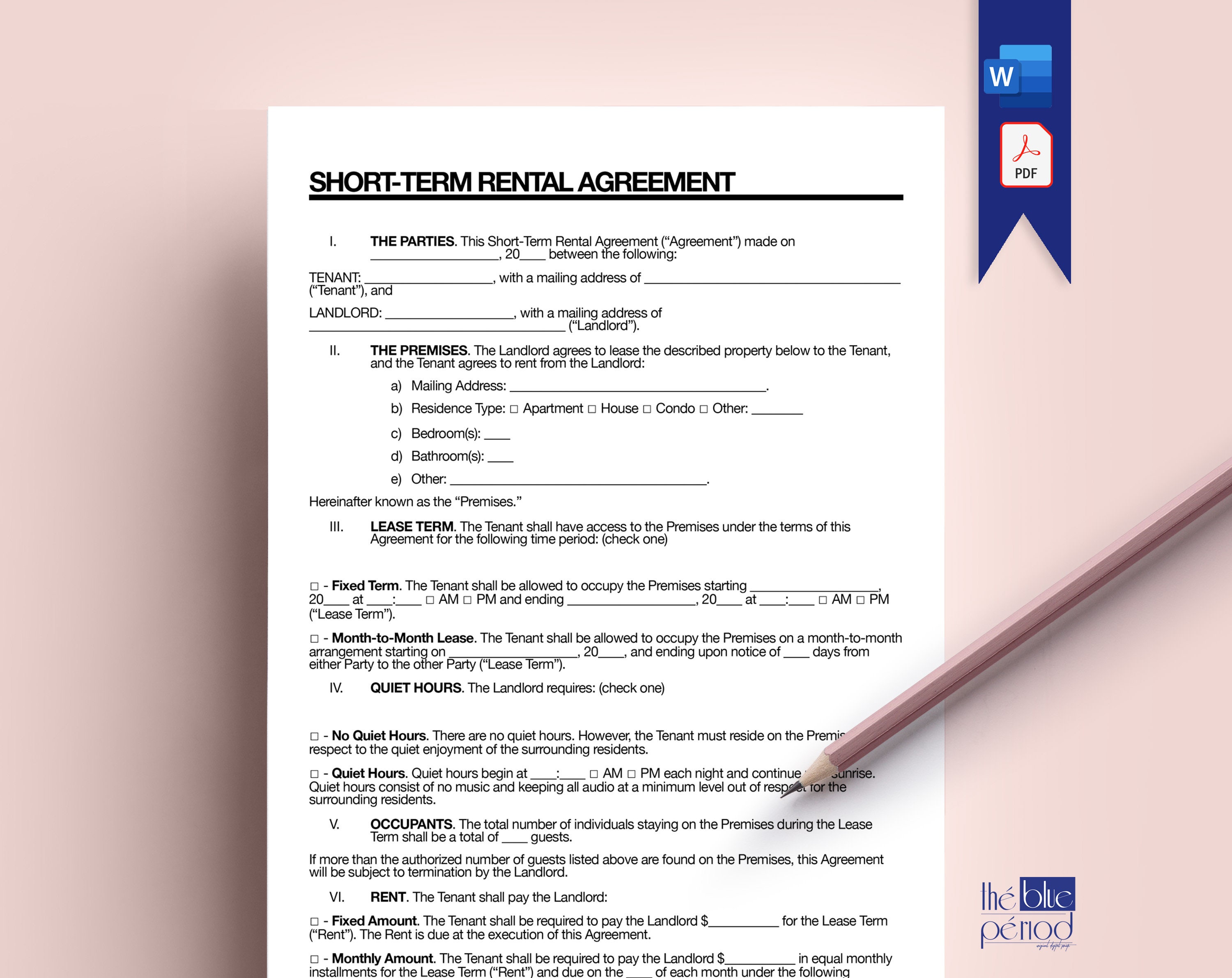 Editable Short Term Rental Agreement - Etsy